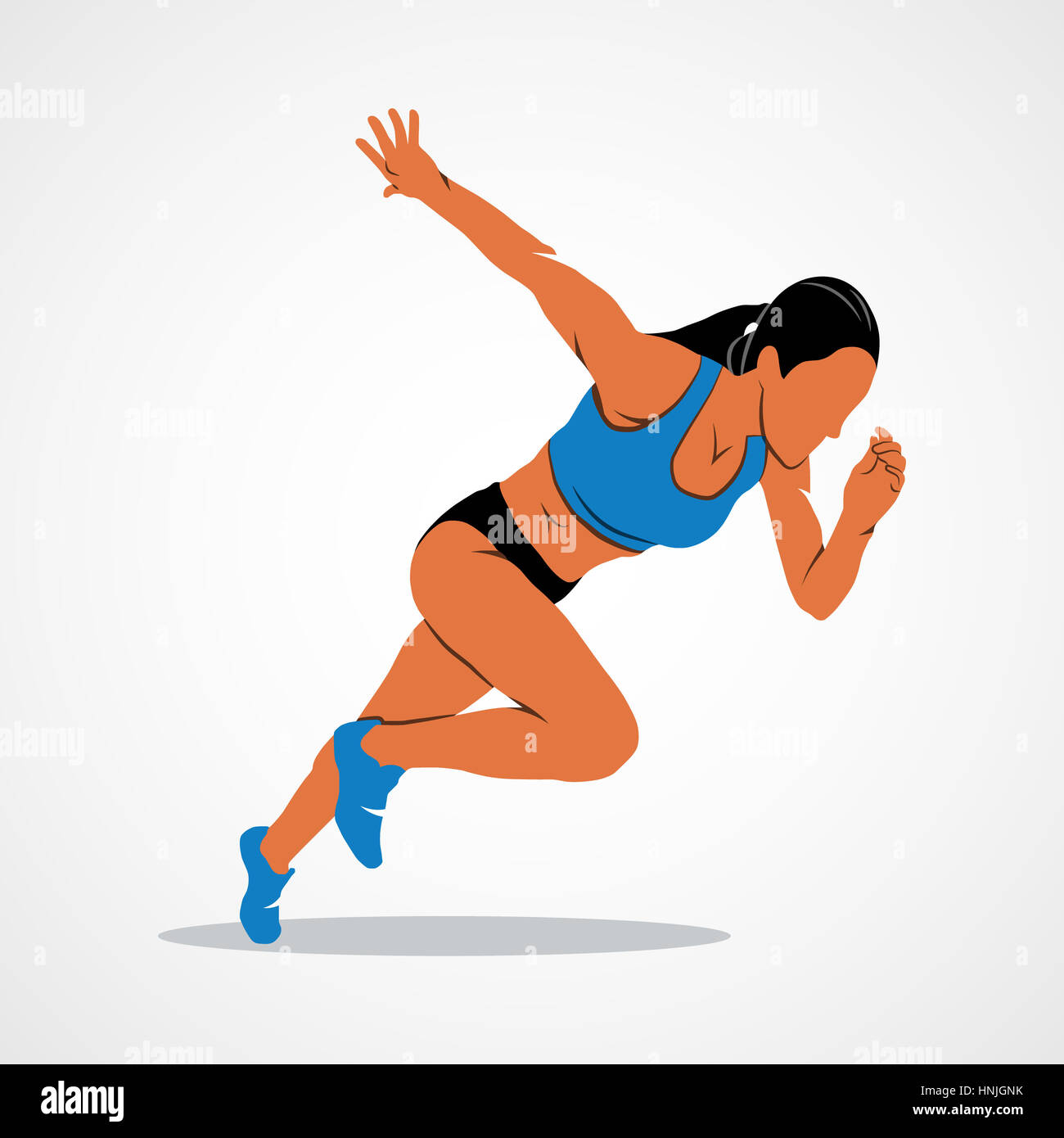 Runners on short distances sprinter on a white background. Photo ...