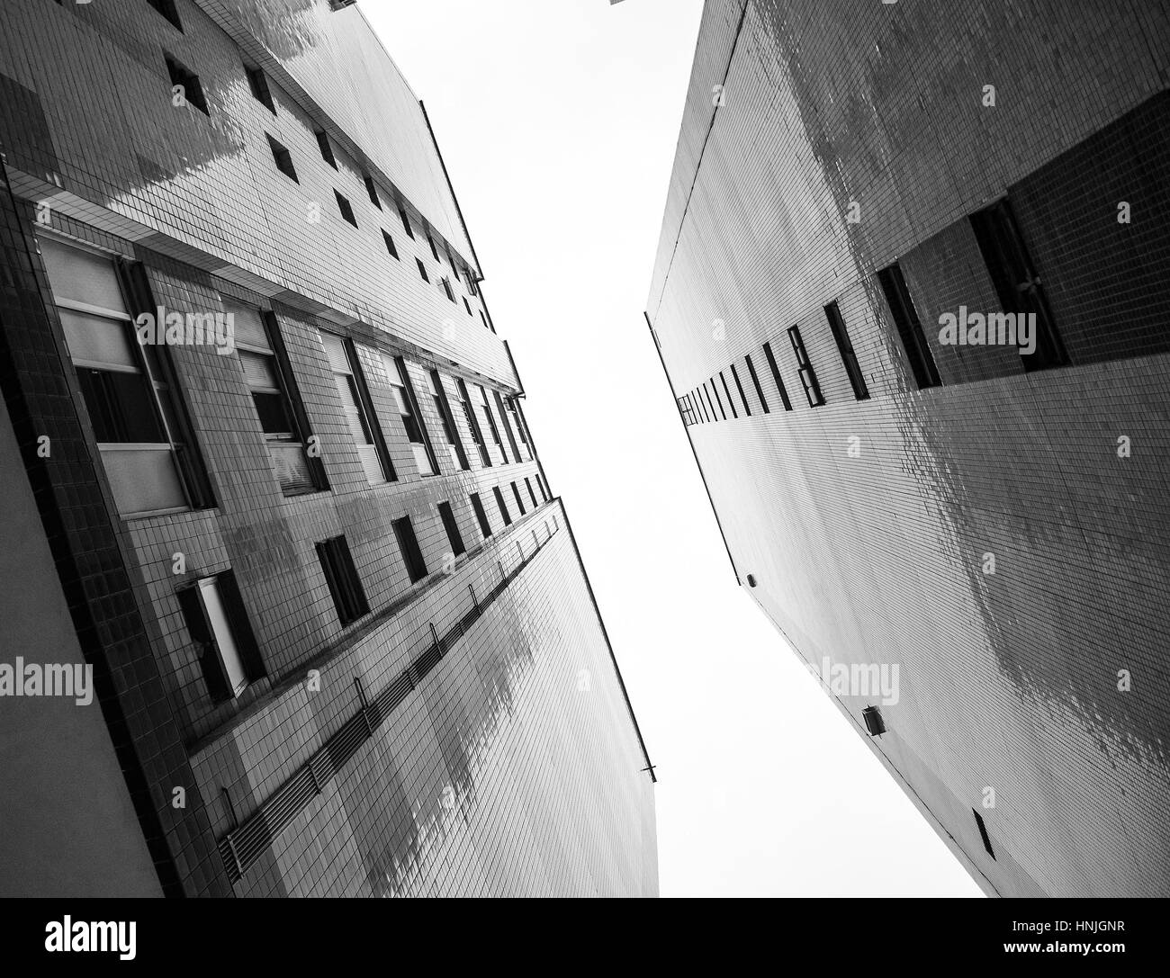 Buildings close together Black and White Stock Photos & Images - Alamy