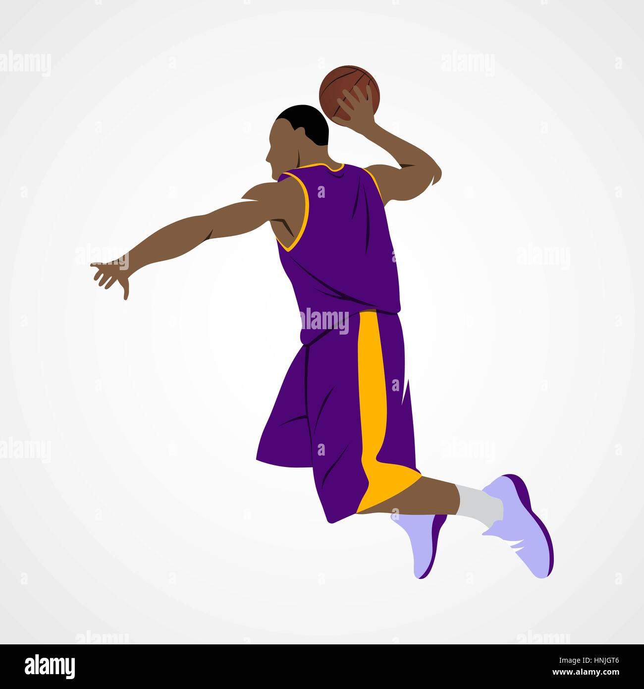 Abstract basketball player with ball on a white background. Vector ...