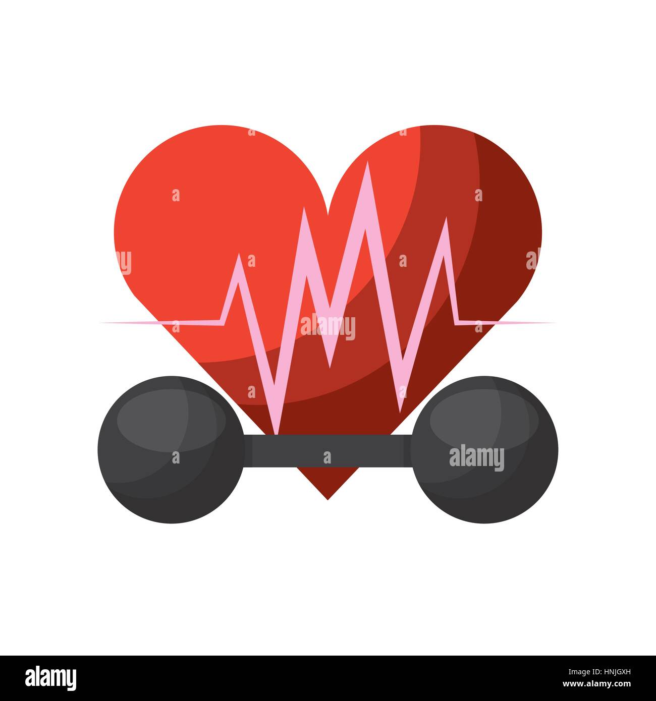 Heart cardiogram dumbbell icon hi-res stock photography and images - Alamy
