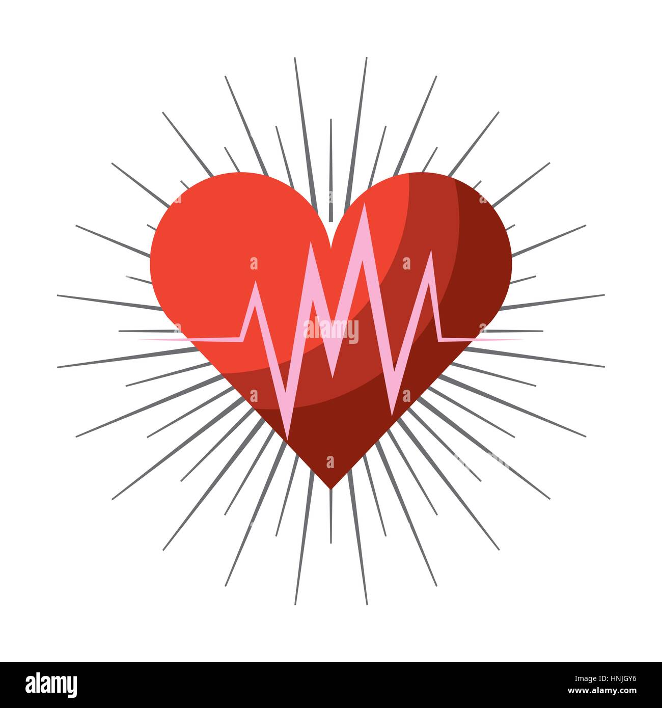 cardio heart icon over white background. colorful design. vector ...