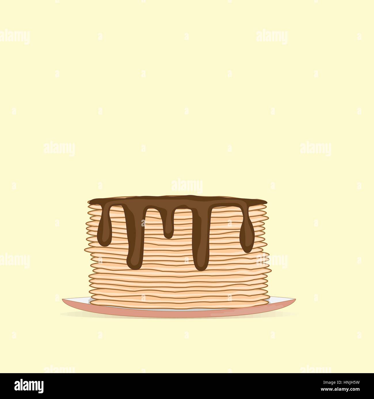 Plate tasty pancakes on Stock Vector Images - Alamy
