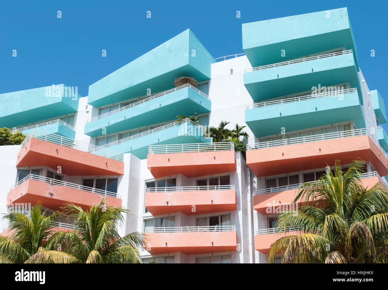 The modern characteristic look of buildings in Miami Beach district ...