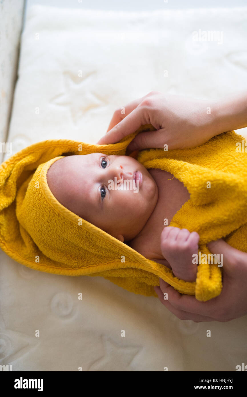 Baby after a bath hi-res stock photography and images - Alamy