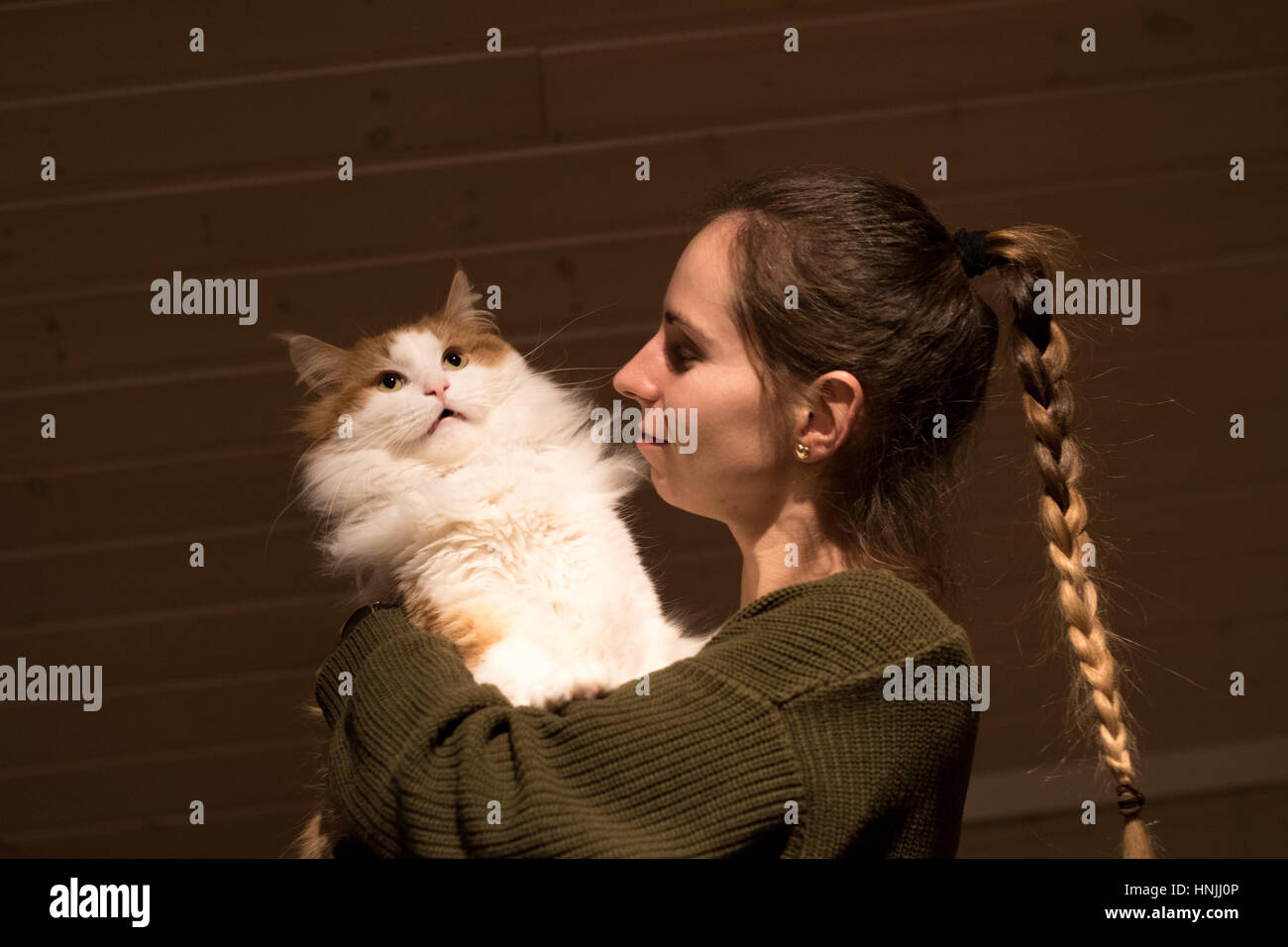 Me and cat Stock Photo - Alamy