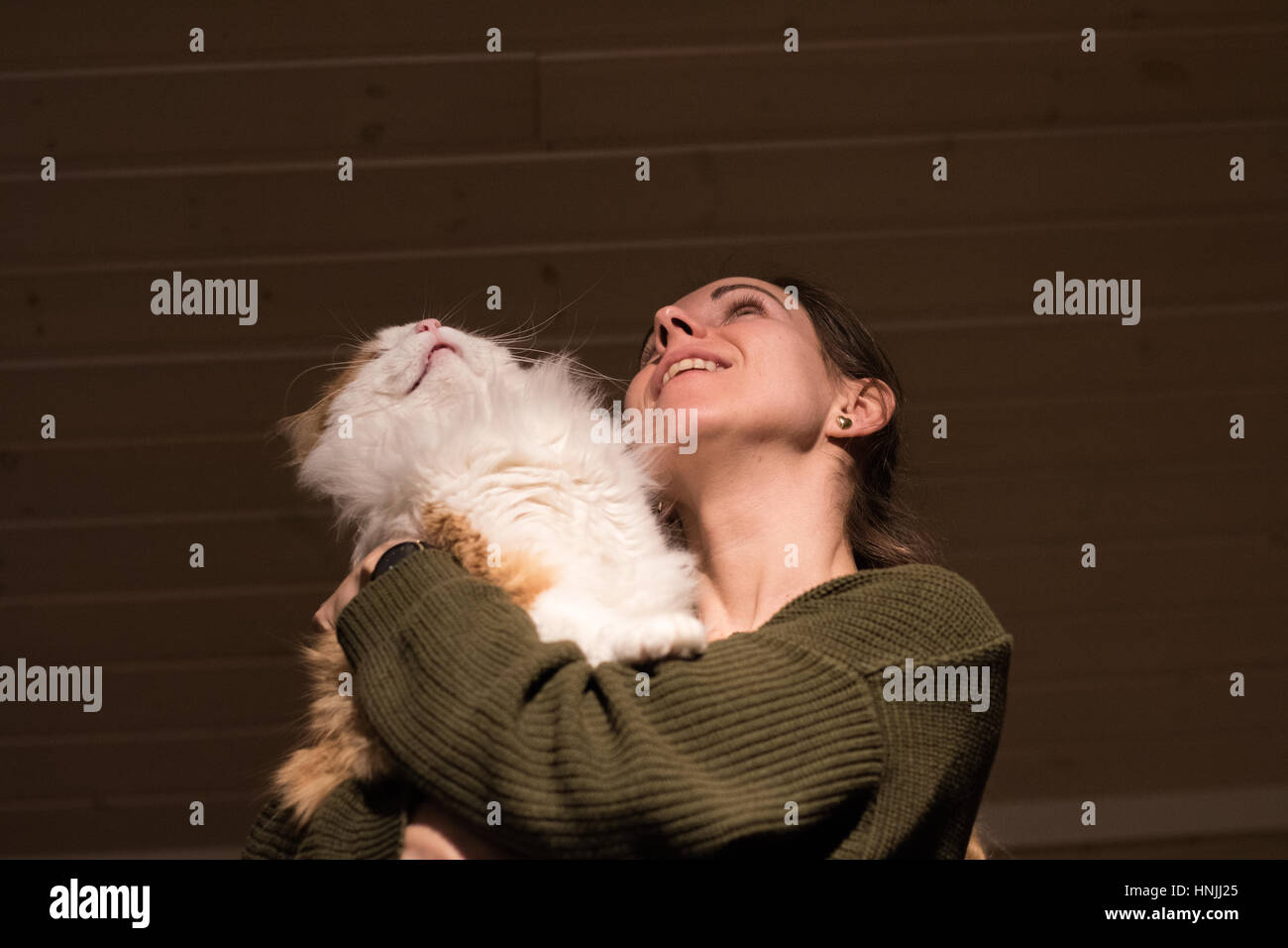 Me and cat Stock Photo - Alamy