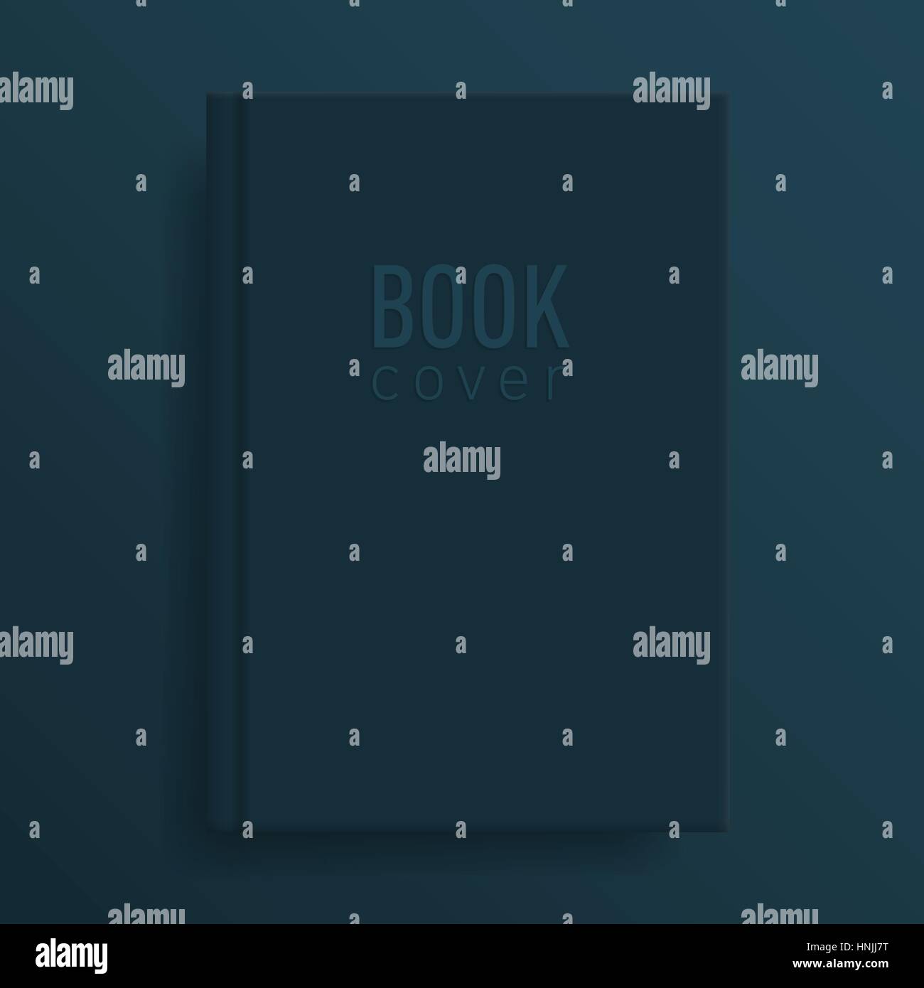 Book cover mockup. Deep indigo colour. Blank template Idea for diary or ...