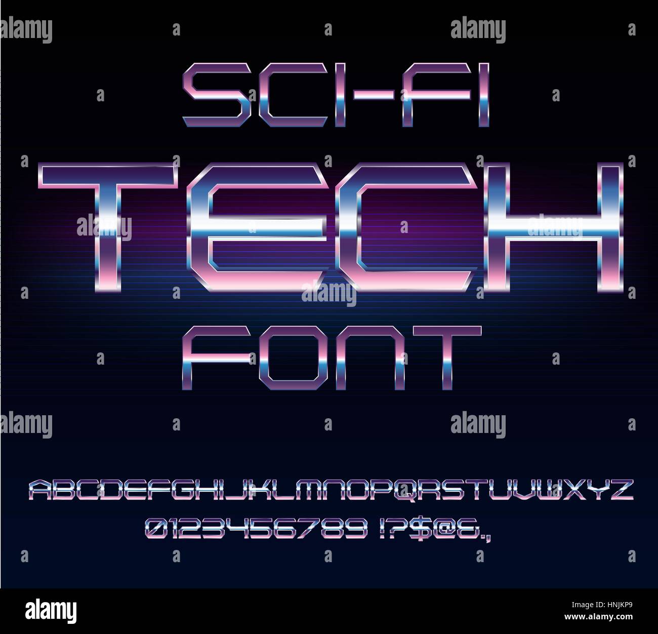 Sci-Fi retro font Stock Vector Image & Art - Alamy