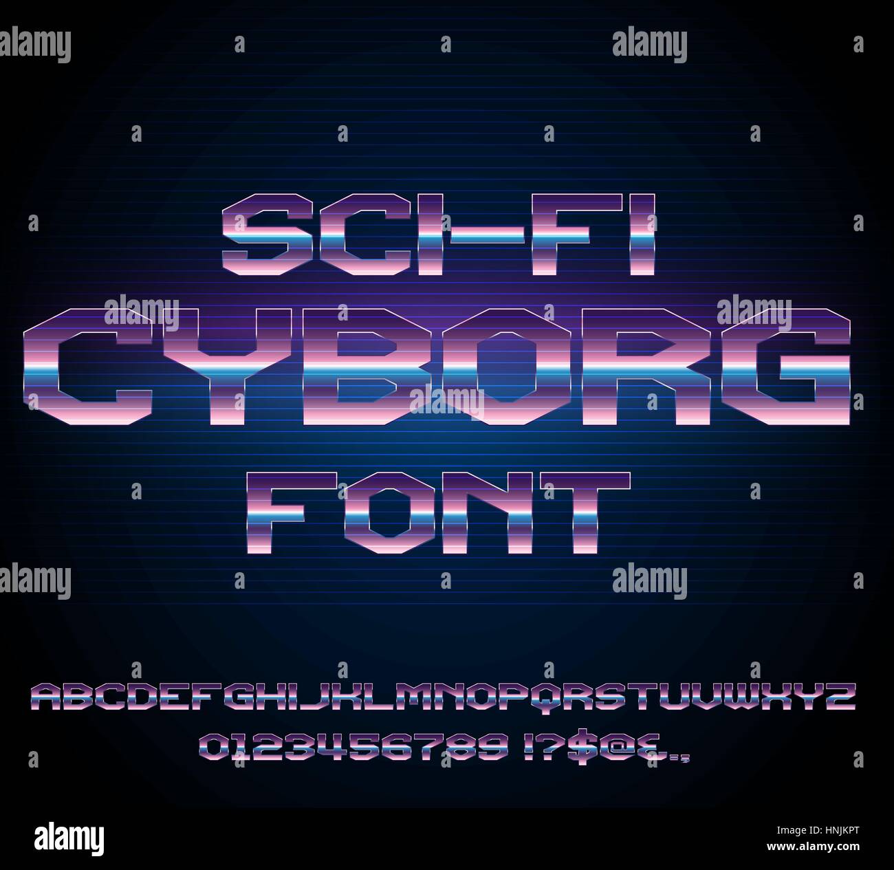 Sci-Fi retro font Stock Vector Image & Art - Alamy