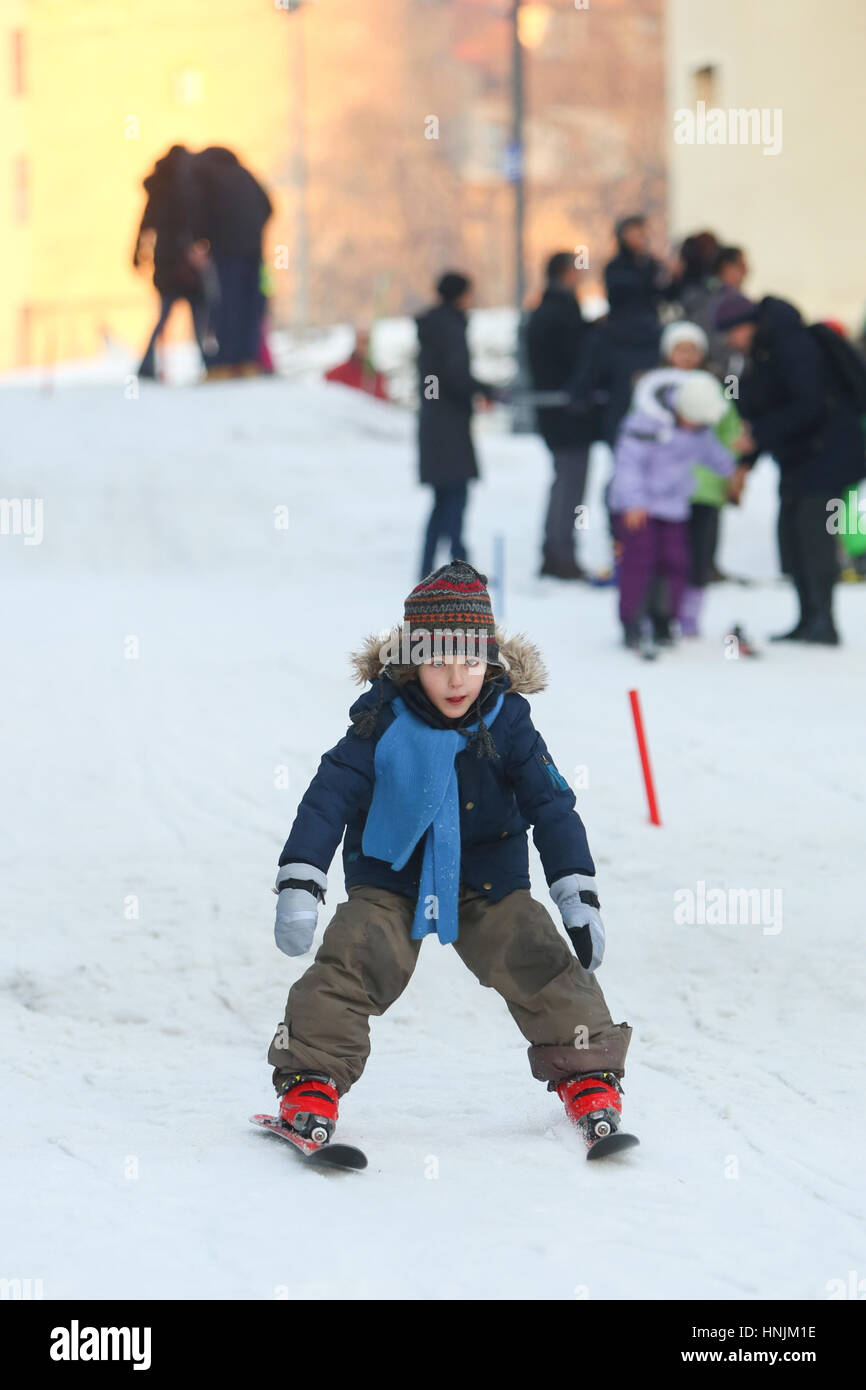 ZAGREB, CROATIA - JANUARY 15, 2017 : FIS World Snow Day for kids with ...