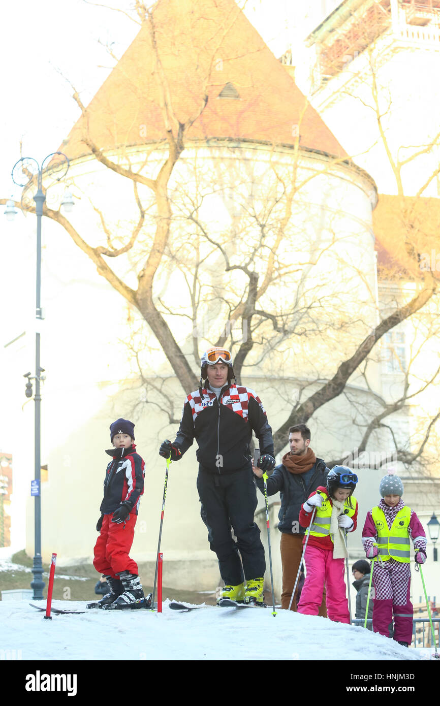 ZAGREB, CROATIA - JANUARY 15, 2017 : FIS World Snow Day for kids with ...