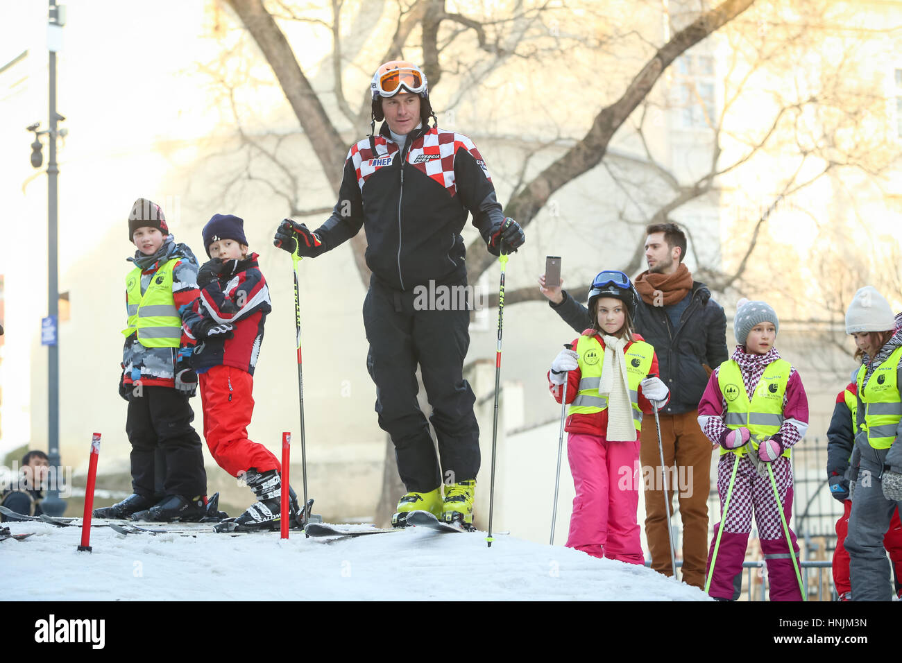 ZAGREB, CROATIA - JANUARY 15, 2017 : FIS World Snow Day for kids with ...