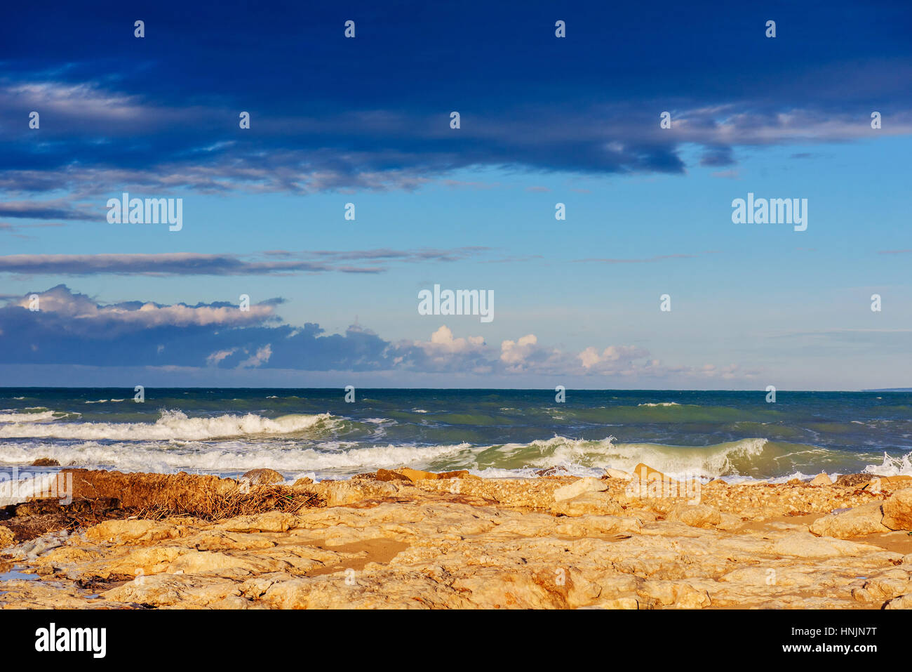 Fantastic views of the sea with blue sky Stock Photo - Alamy
