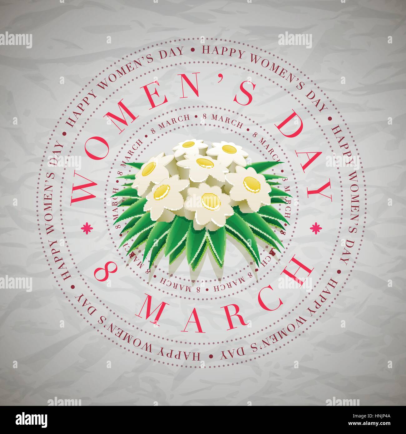 Vector Women’s Day greeting card design template. Elements are layered ...