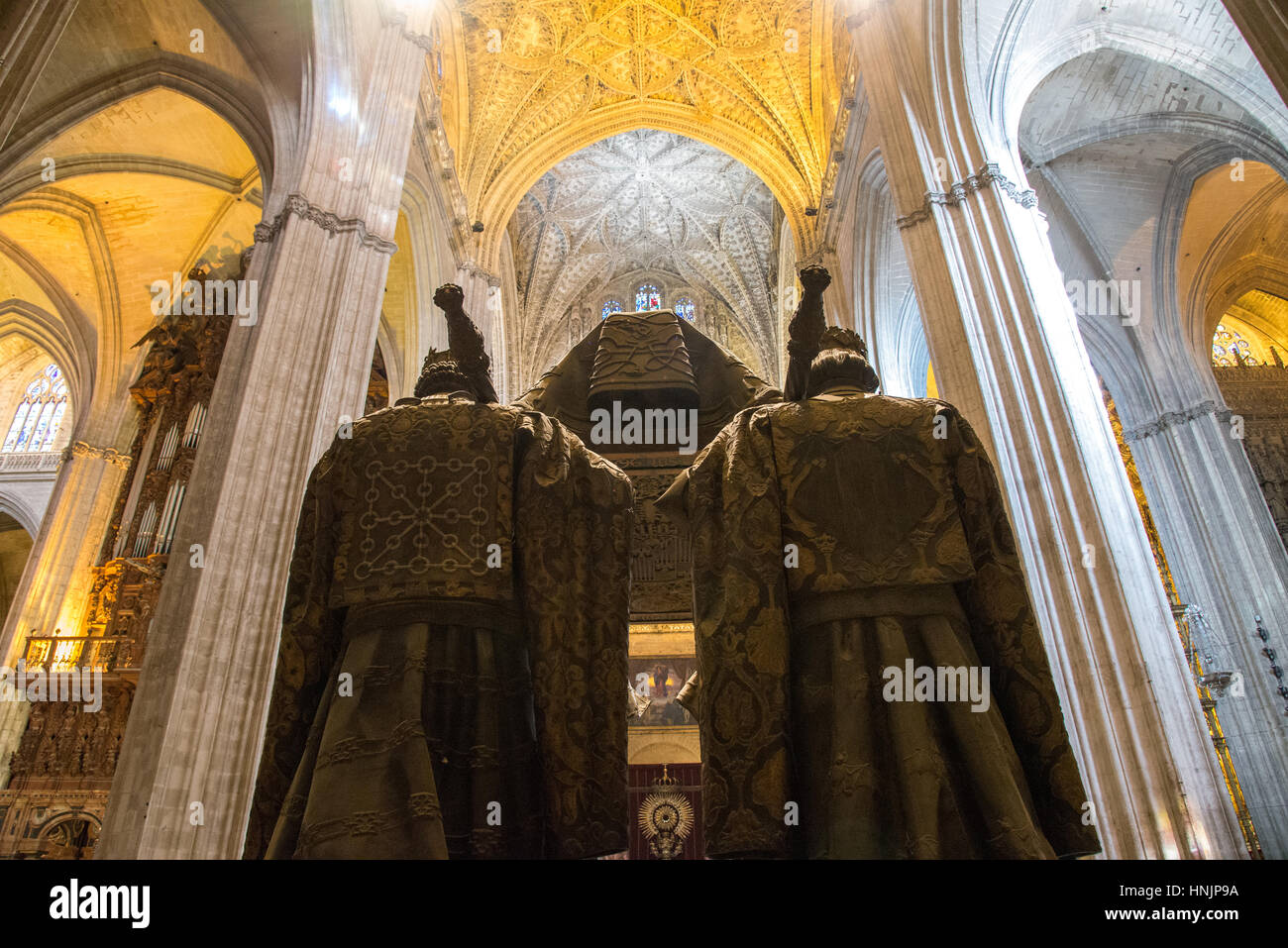 Tomb of christopher columbus in seville cathedral sevilla hi-res stock ...