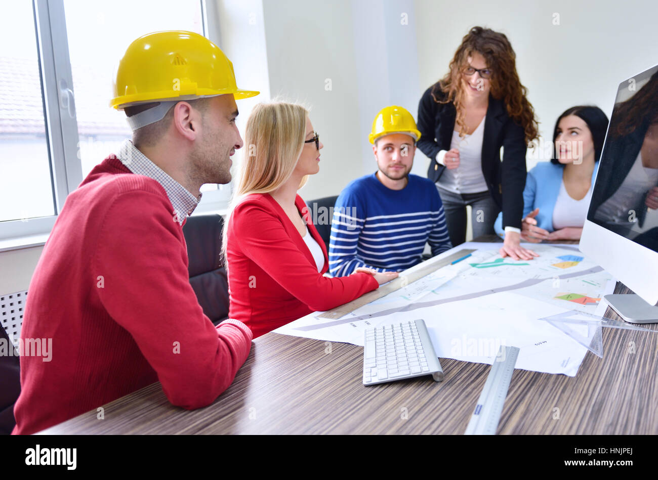 Young team have a Meeting In Architects Office Stock Photo - Alamy