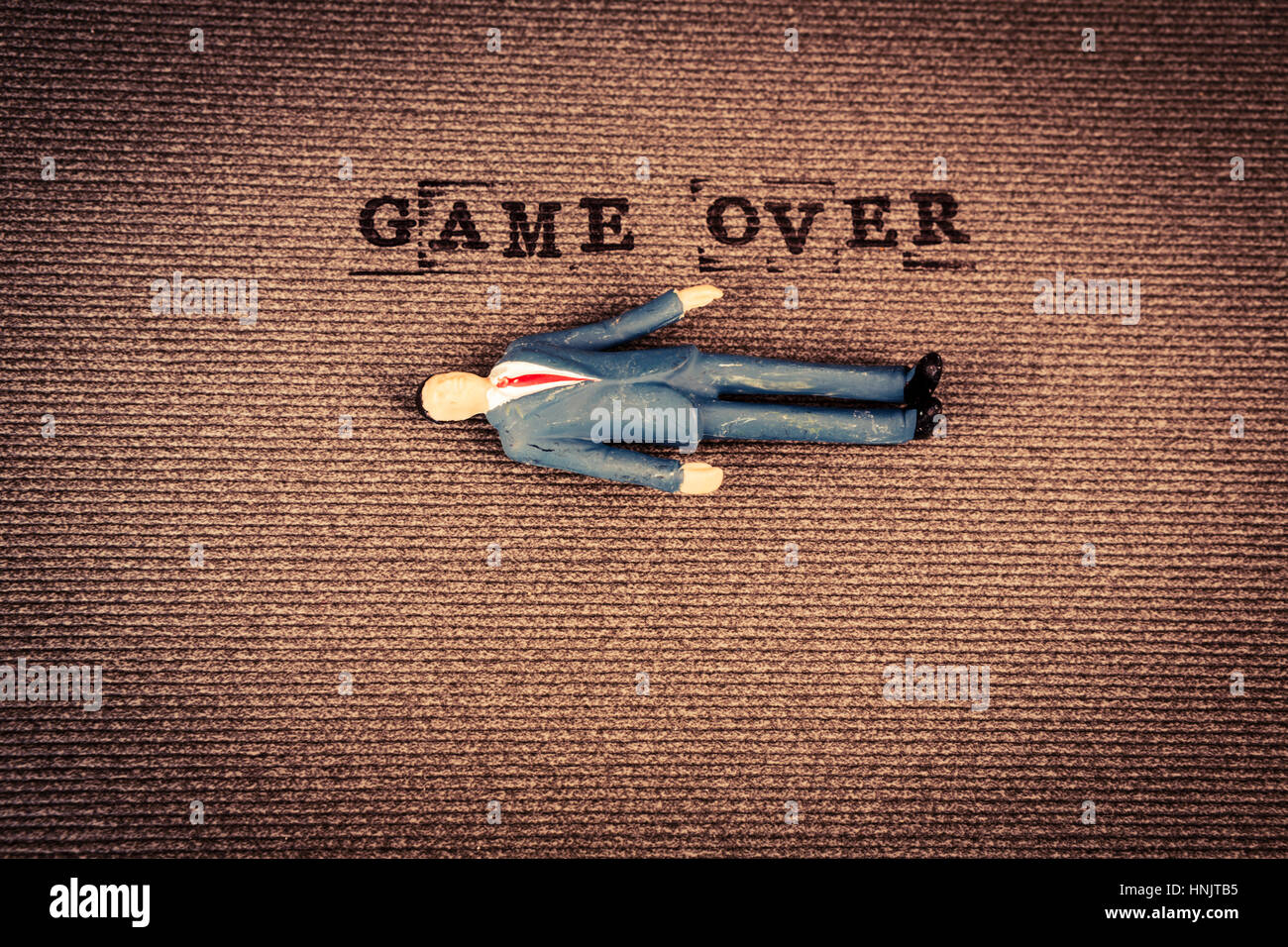 text game over with human body - death concept Stock Photo - Alamy