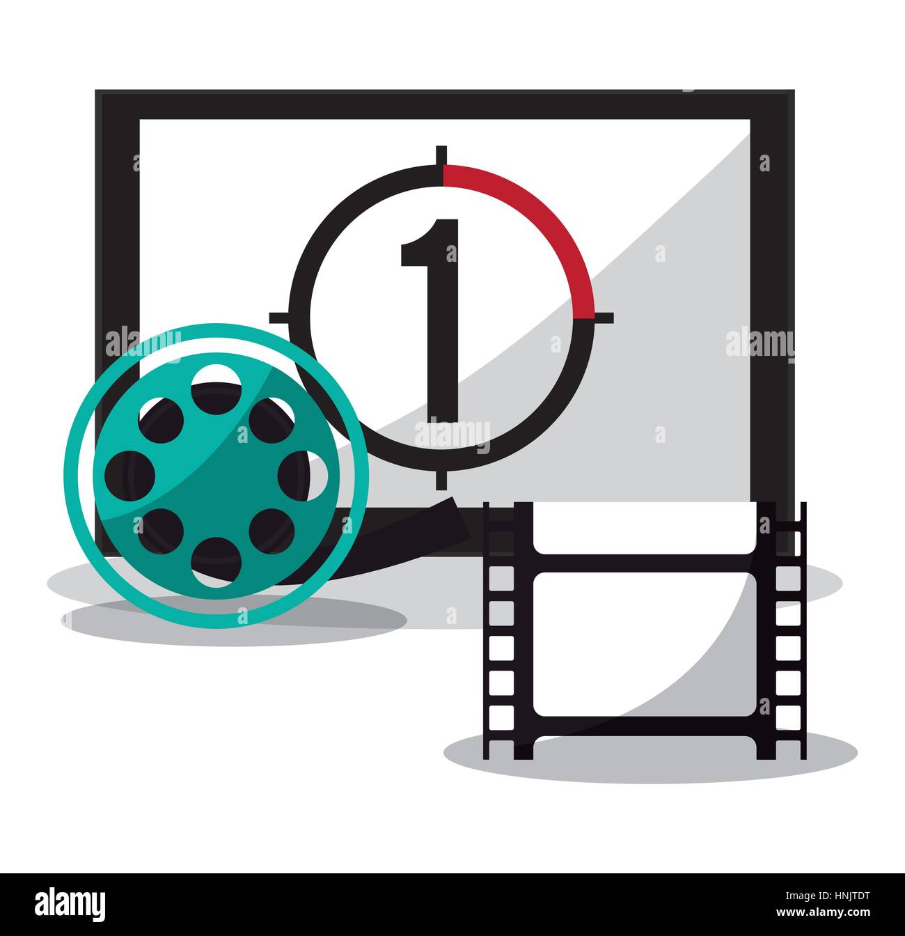 cinema board countdown film reel vector illustration eps 10 Stock ...
