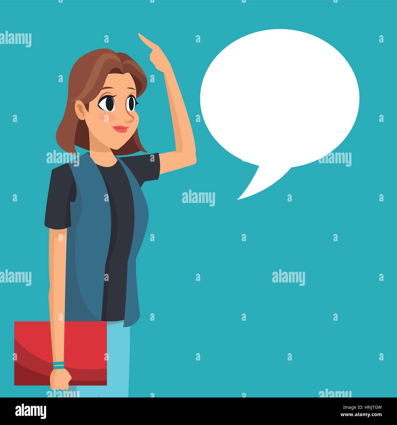 cartoon girl talk bubble speech vector illustration eps 10 Stock Vector ...