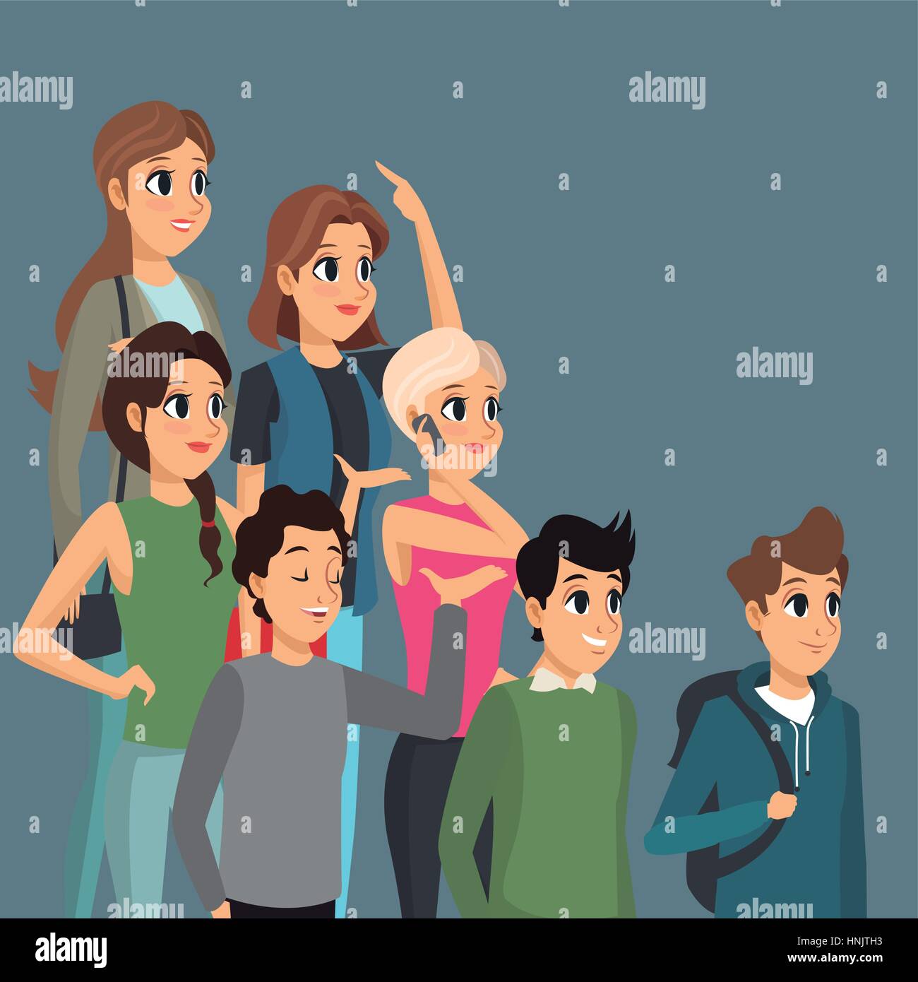 cartoon group people casual design vector illustration eps 10 Stock ...