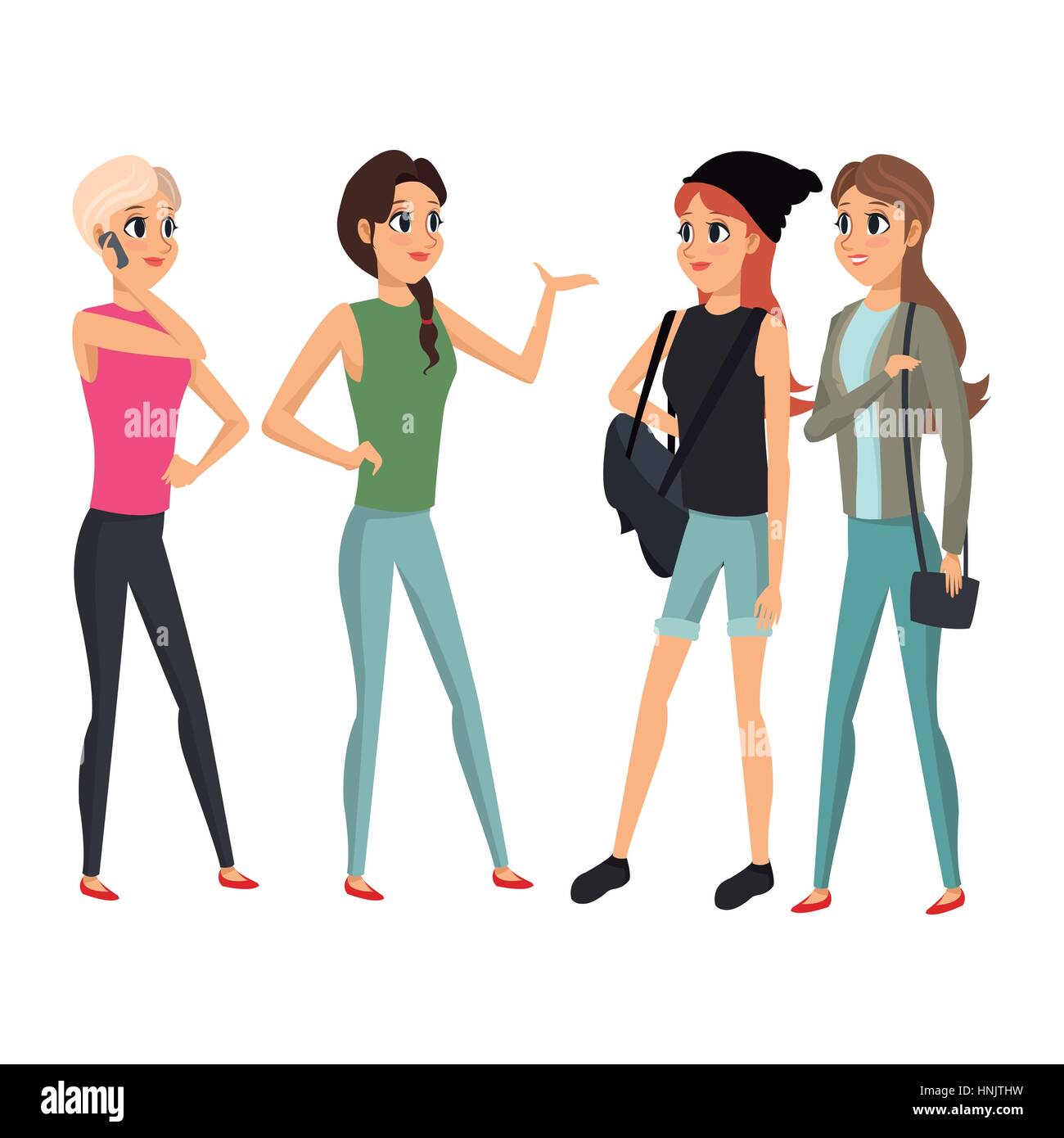 group people female talking vector illustration eps 10 Stock Vector ...