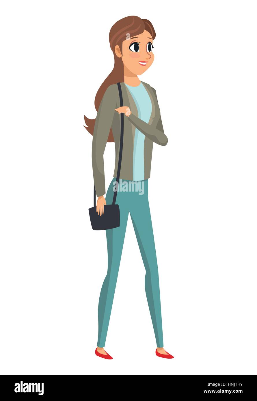 young woman standing posing vector illustration eps 10 Stock Vector ...