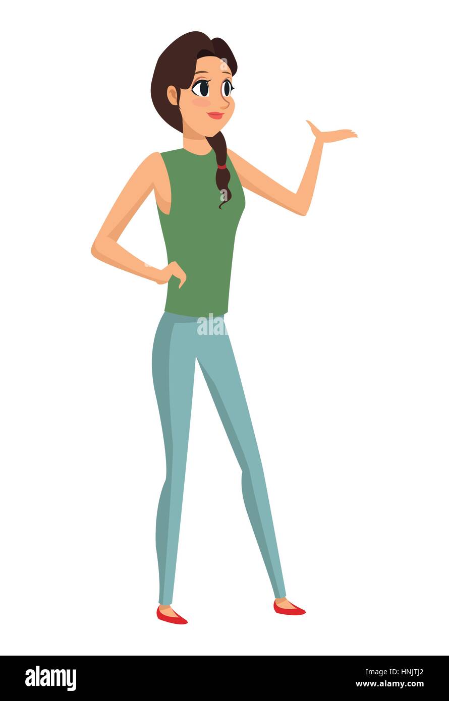 young woman standing talking vector illustration eps 10 Stock Vector ...