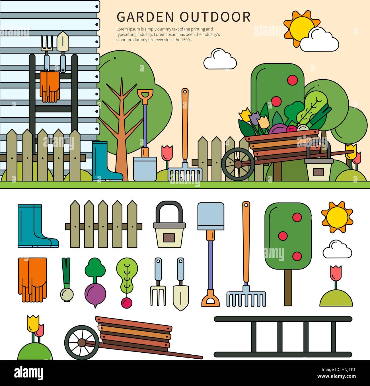 Gardening days Stock Vector Images - Alamy