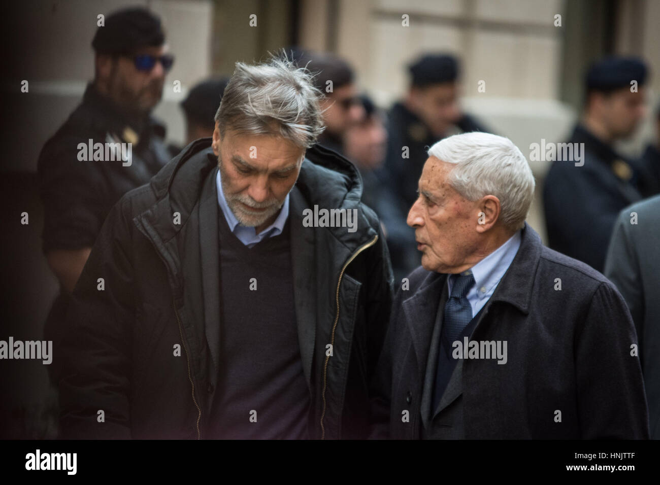 Rome, Italy. 13th Feb, 2017. Graziano Delrio and Franco Marini during ...