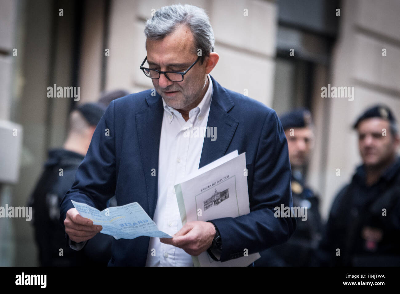 Rome, Italy. 13th Feb, 2017. Roberto Giachetti during the arrival of ...