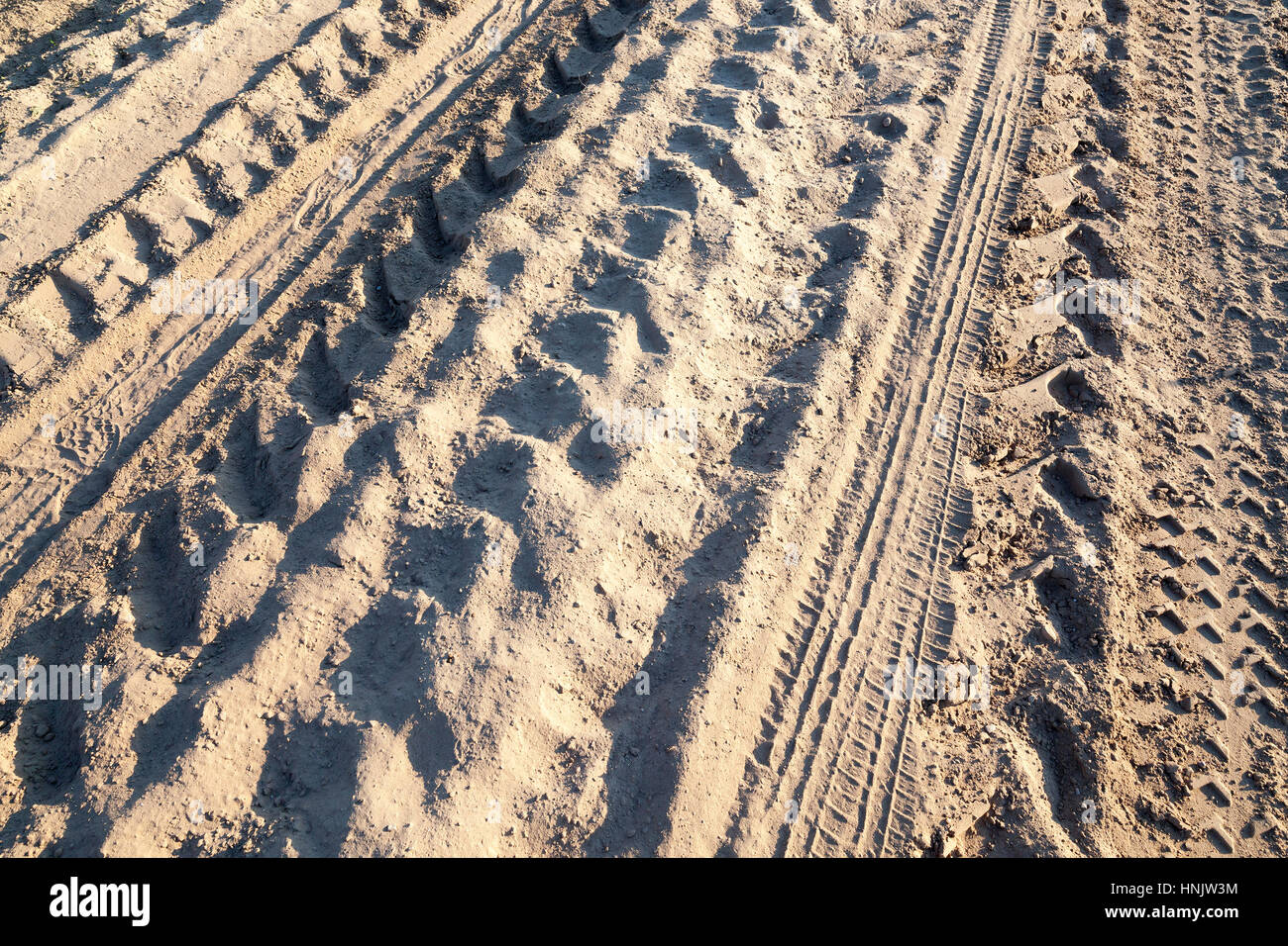 photographed from below Rural Dirt road of sand passing through an ...