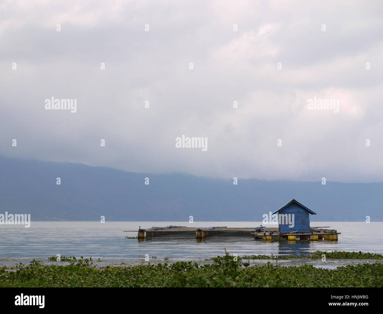 Floating house on Batur lake. Bali, Indonesia Stock Photo - Alamy