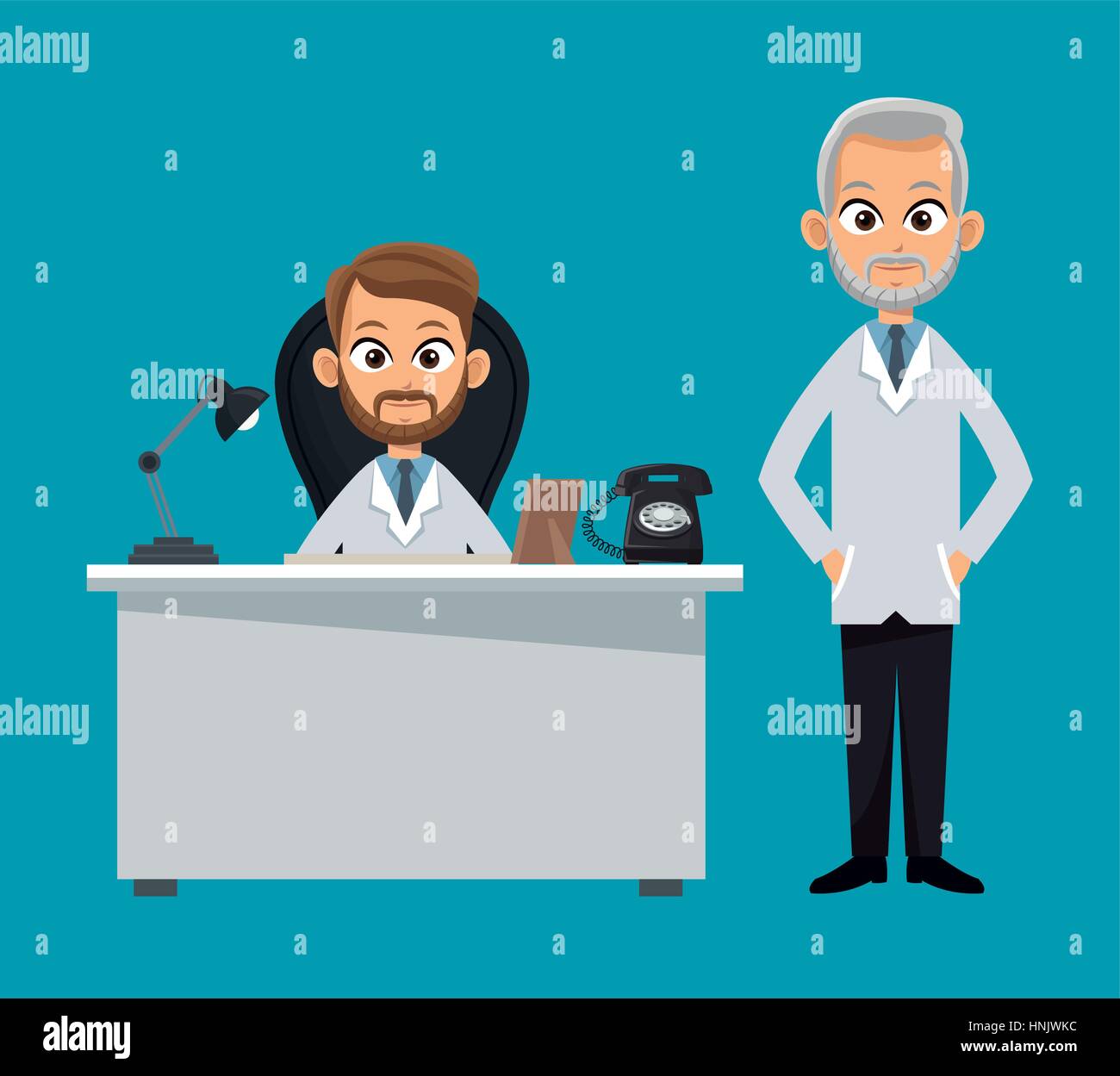 doctor professional sitting desk vector illustration eps 10 Stock ...