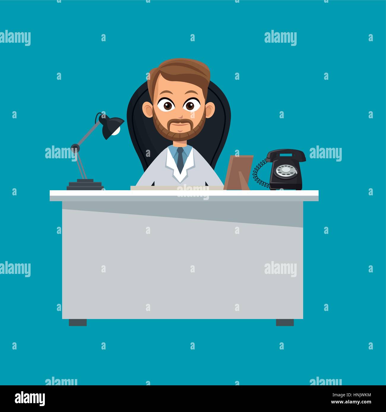 Doctor sitting desk stethoscope Stock Vector Images - Alamy