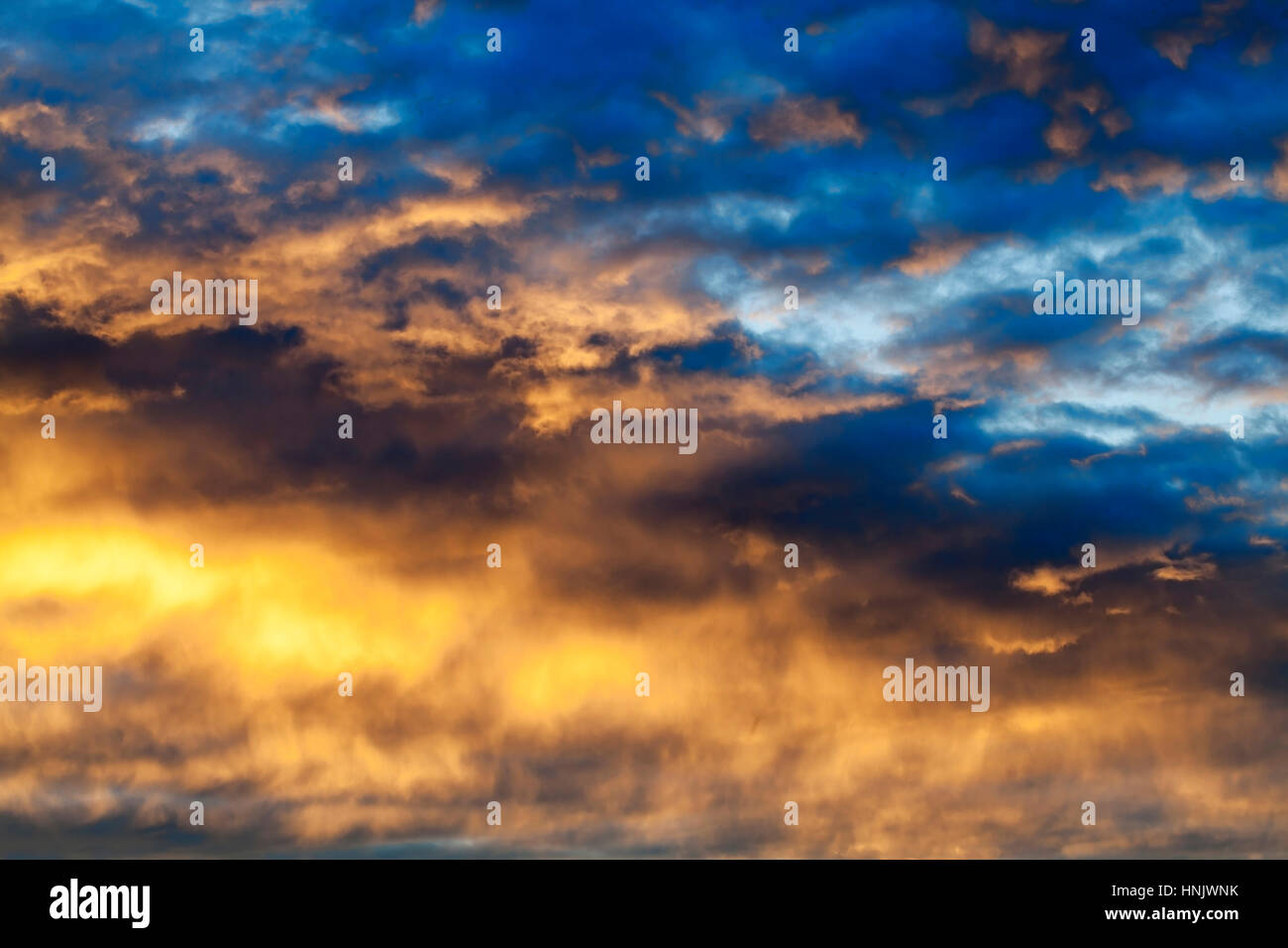 colorful sky and clouds at sunset. Photo close-up outdoors. Small depth ...