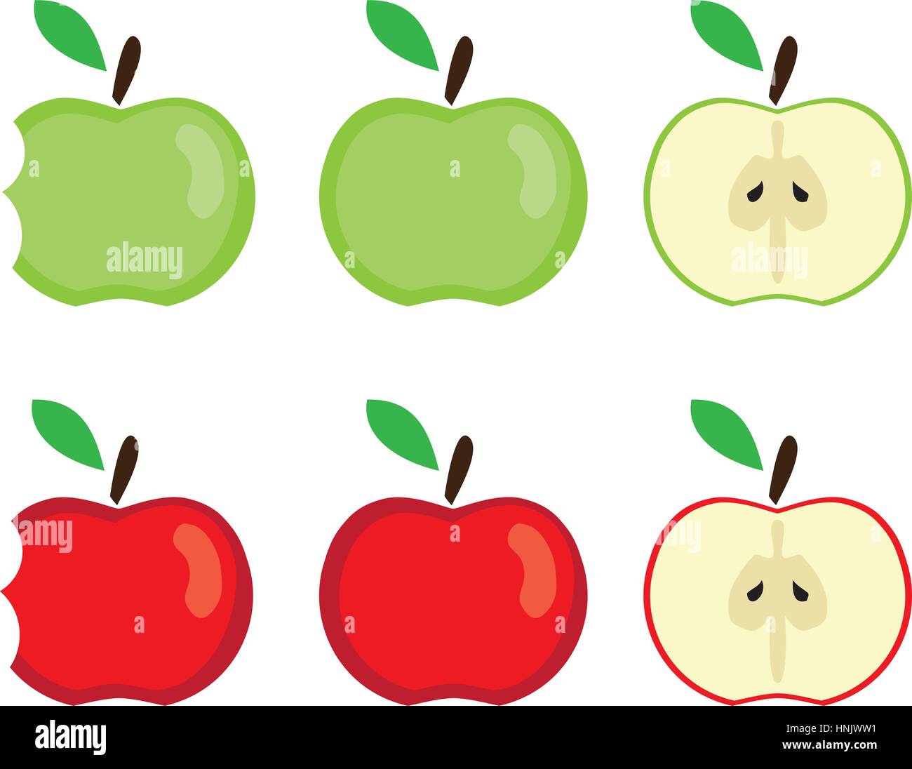 vector illustration of red and green apples Stock Vector Image & Art ...