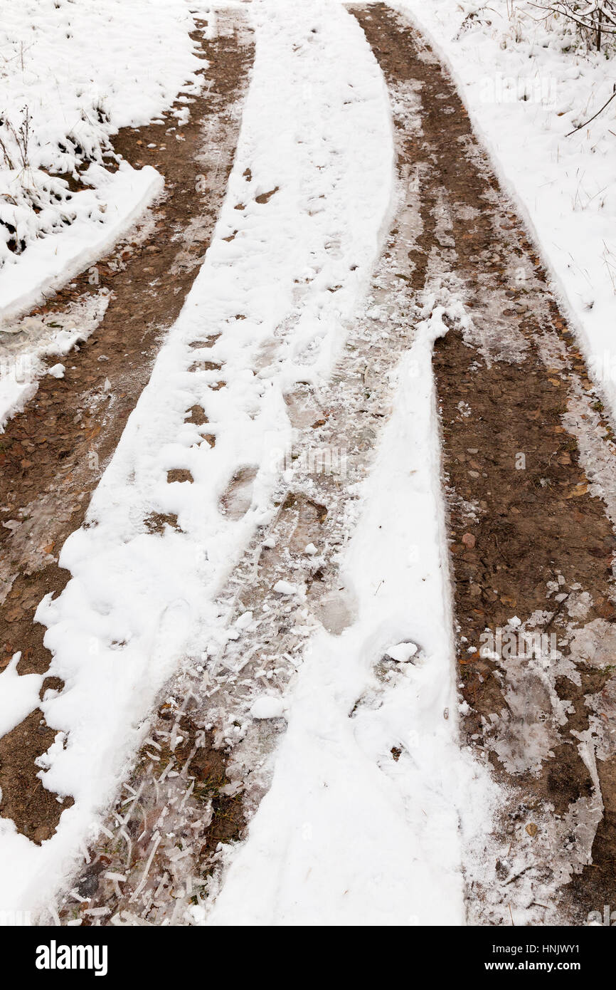winter road, close-up Stock Photo - Alamy