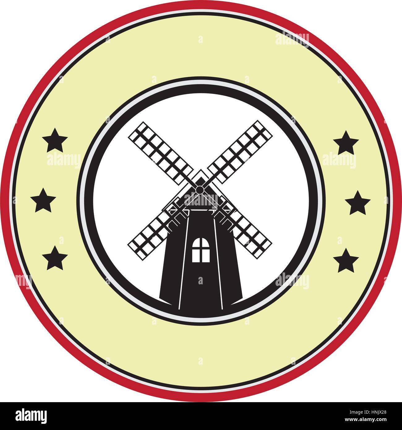 colorful circular border with Windmill vector illustration Stock Vector ...