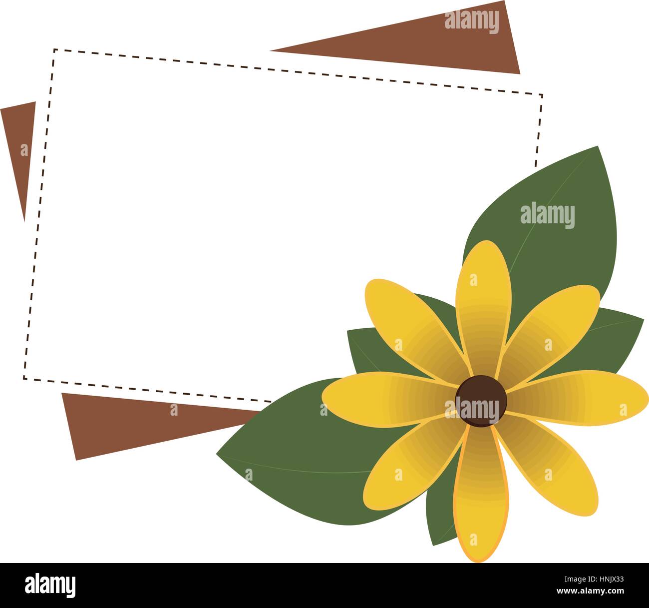 frame rectangular with yellow flower vector illustration Stock Vector ...