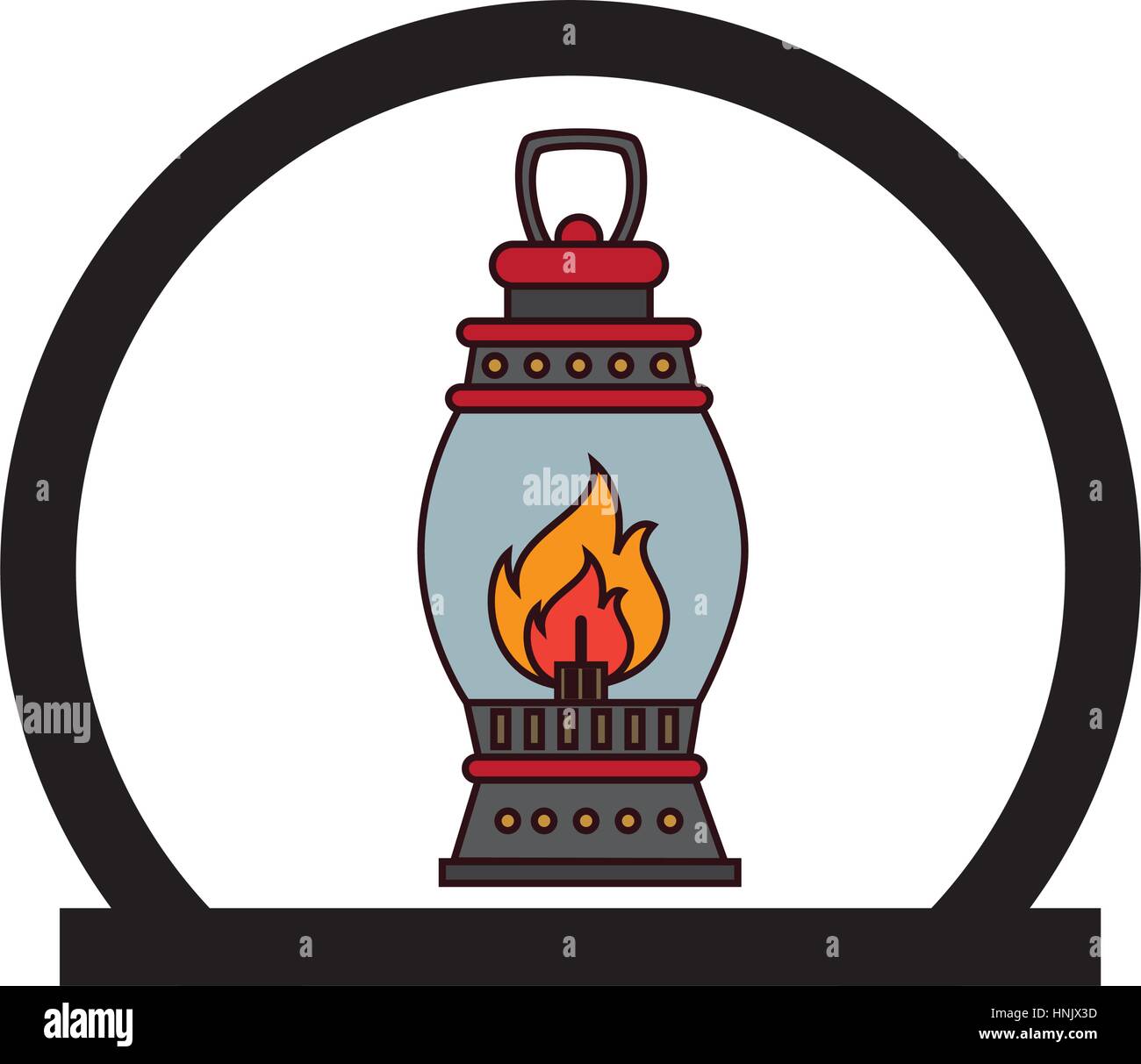 circular frame with oil lamp vector illustration Stock Vector Image ...