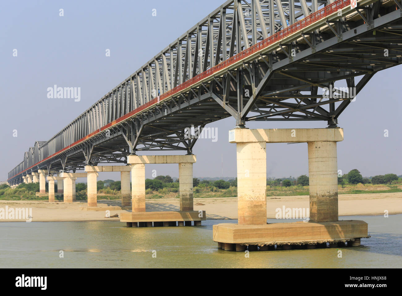 Ayeyarwady Bridge over the Irrawaddy River, Magway Region, Myanmar ...