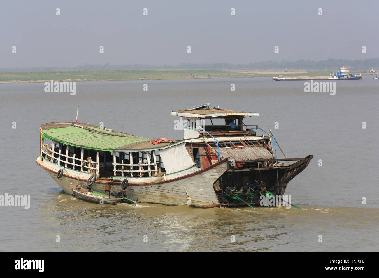 Riverboat on the Irrawaddy River in Myanmar (Burma Stock Photo - Alamy