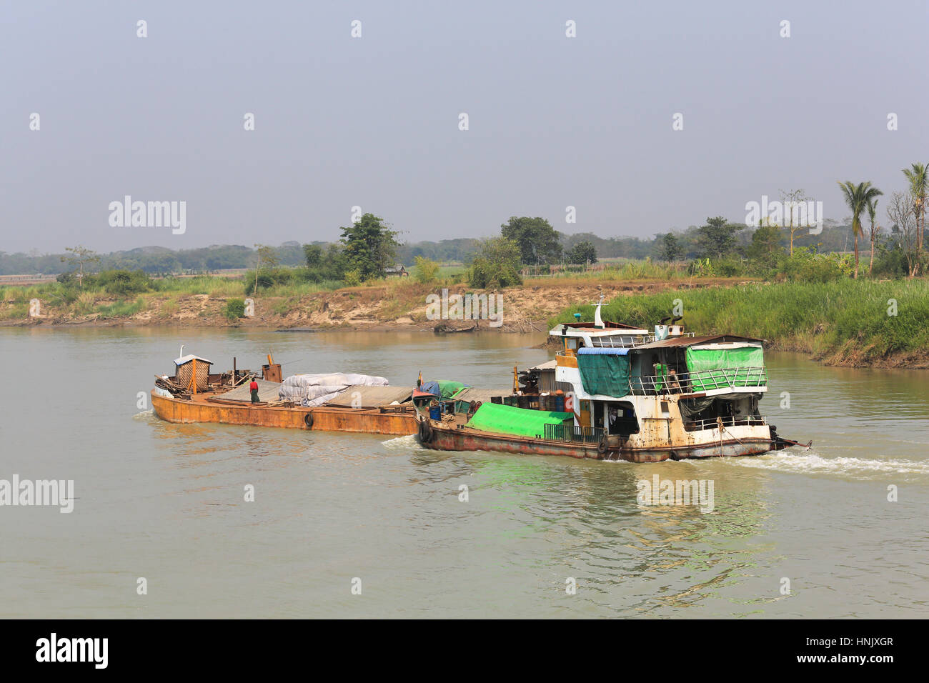 Riverboat on the Irrawaddy River in Myanmar (Burma Stock Photo - Alamy