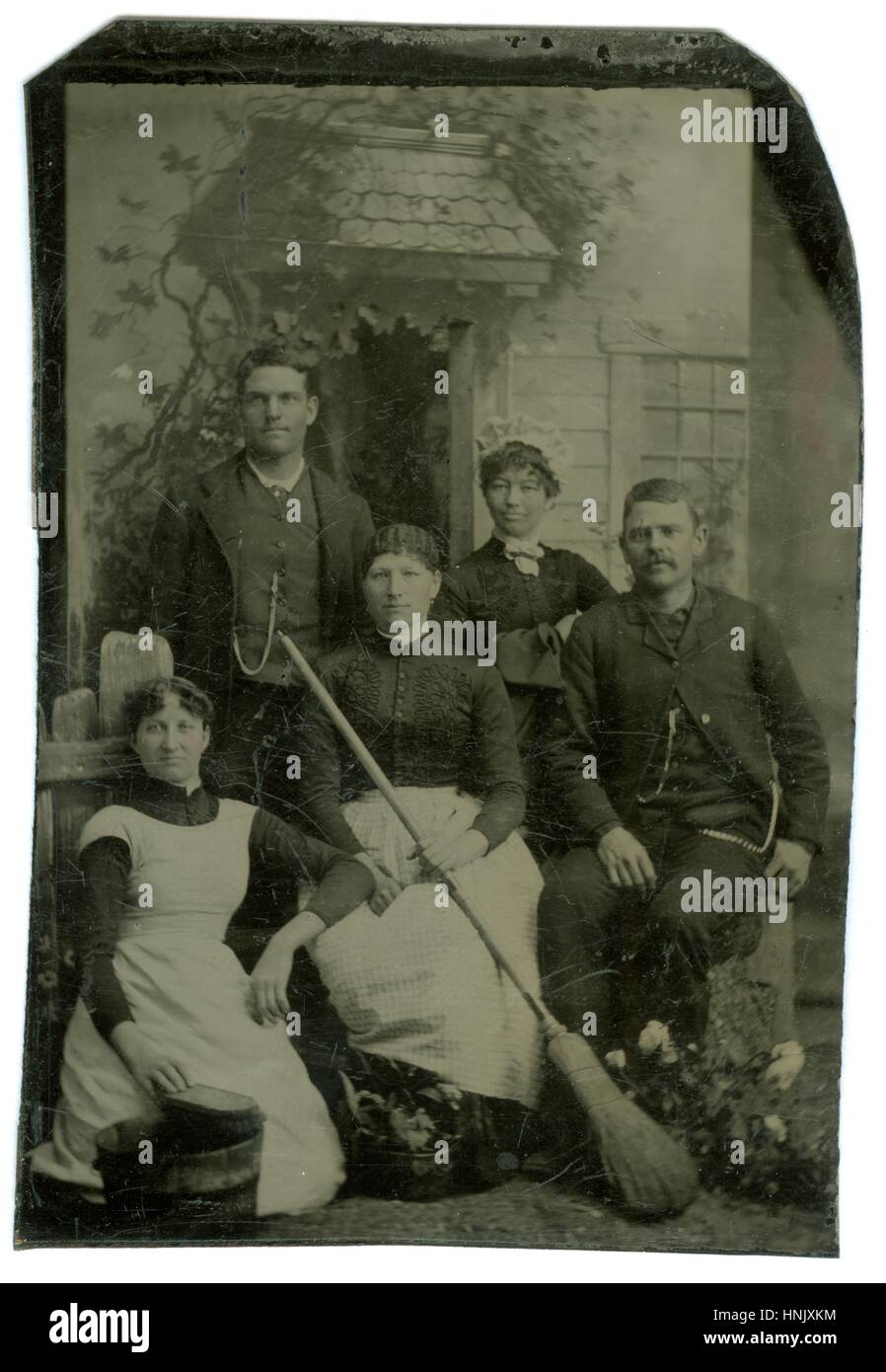 Housekeeping staff having their photo taken, in the 1860s. Note the ...
