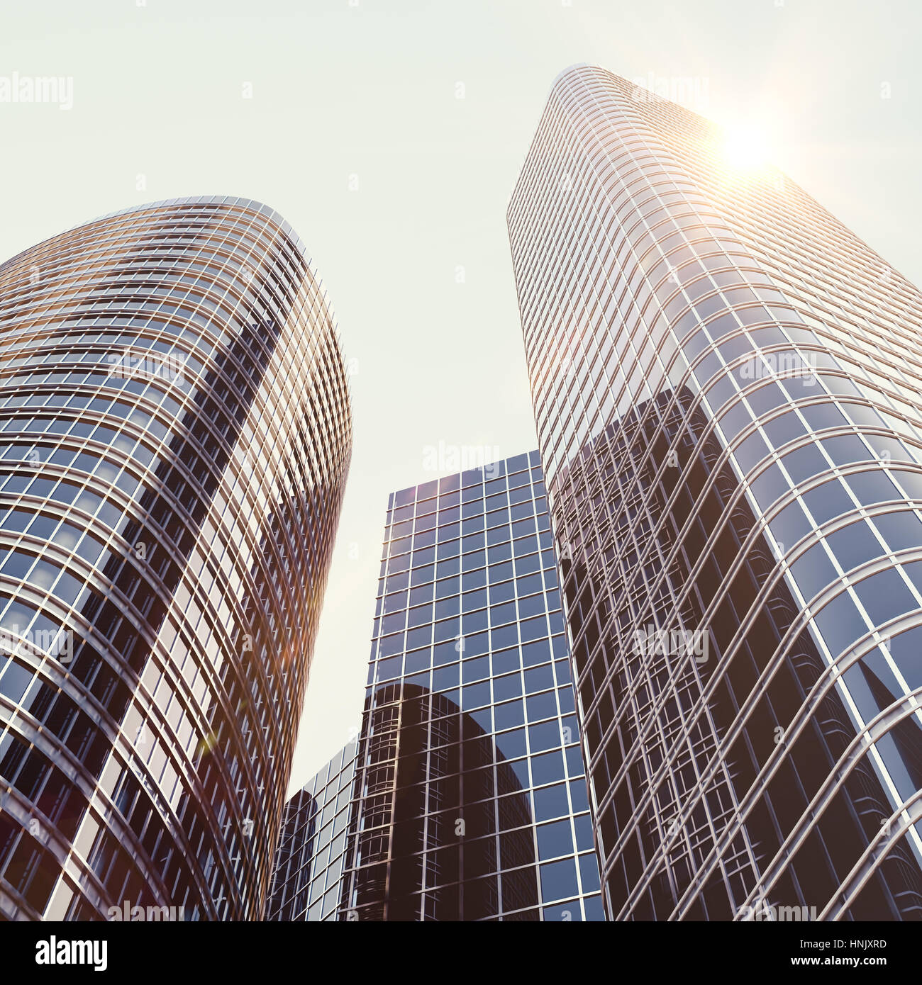 View of the glass building, high-rise building, skyscraper, commercial ...