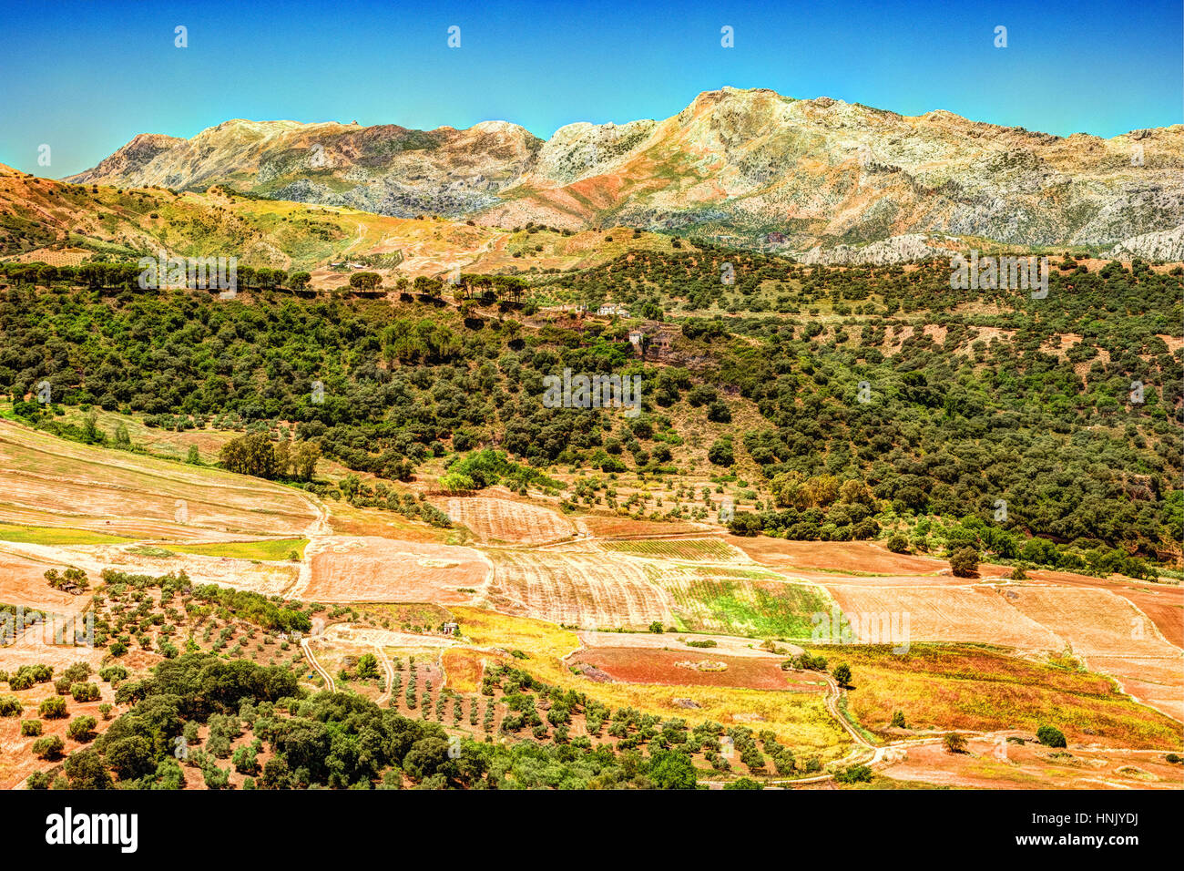 Aerial top view of a landscape in Andalusia, Spain Stock Photo - Alamy