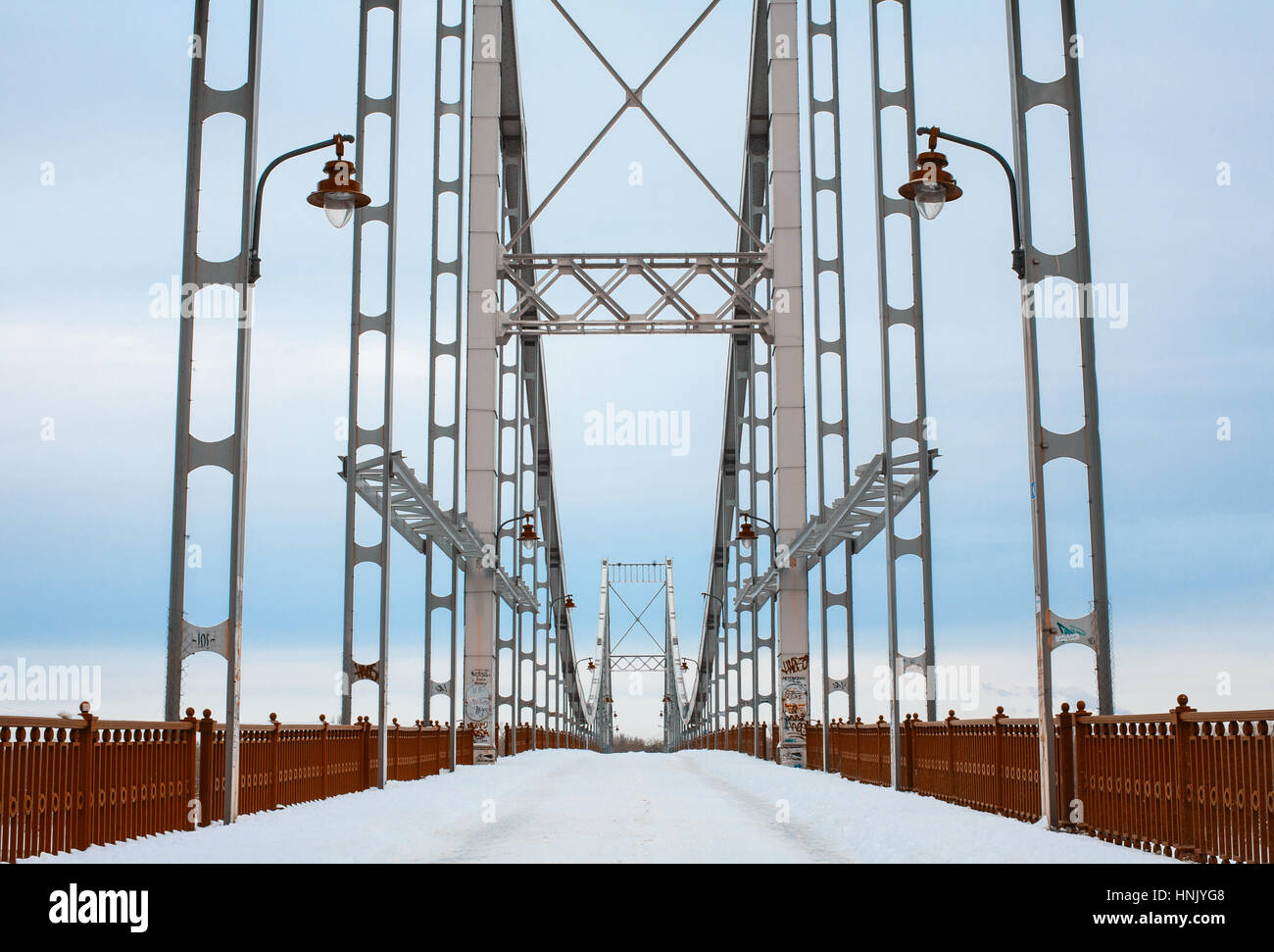 Symmetric bridge structure, front view Stock Photo - Alamy