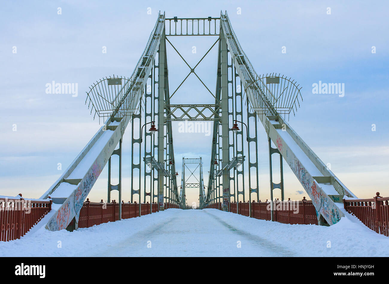 Front view of a bridge at sunset Stock Photo - Alamy
