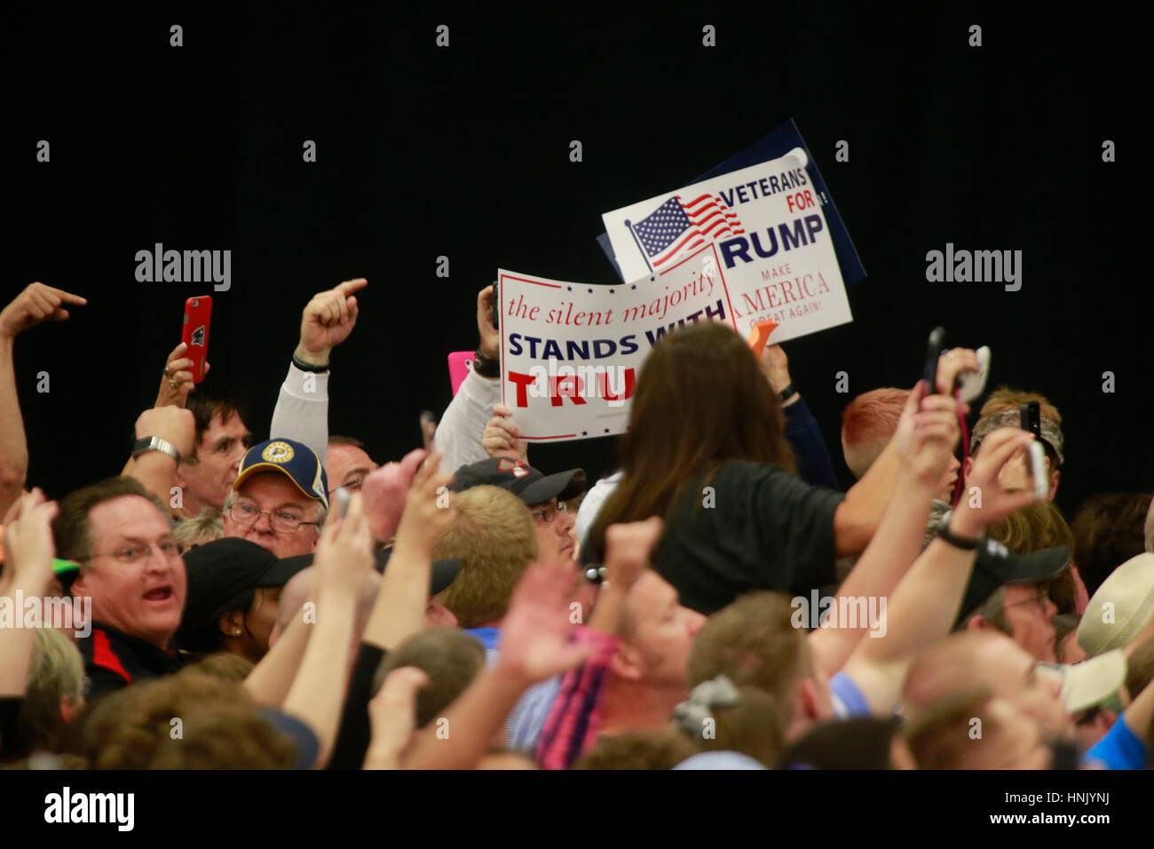 04202016 - Indianapolis, Indiana, USA: Trump supporters chant, "Trump ...