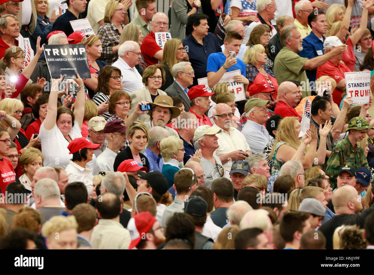 A sign reads, "Trump Rally," before the presidential campaign rally for ...
